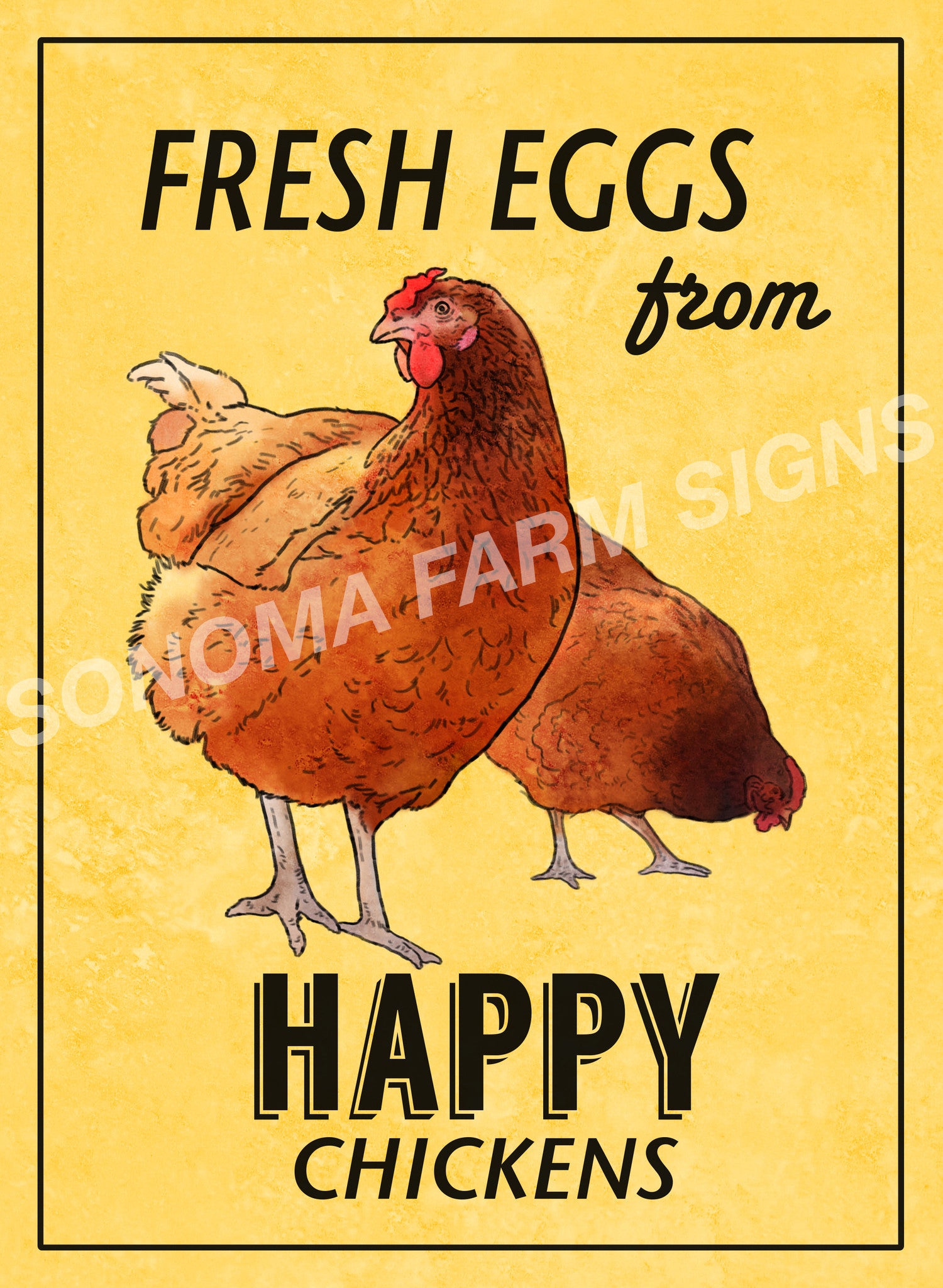 Printable Fresh Eggs Sign Farm Fresh Chicken Eggs Retro Sign Stock